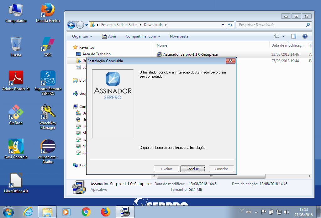 Assinador SERPRO - Executando o instalador no Windows